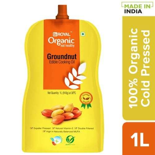 BB Royal Organic Organic Cold Pressed Groundnut Cooking Oil, 1 L Spout ...
